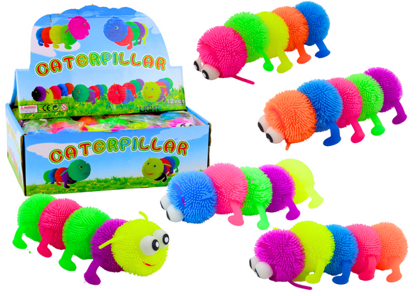 Gumowa Dżdżownica Do Ugniatania Świecąca Neonowa Kolorowa - 20138 - LeanToys